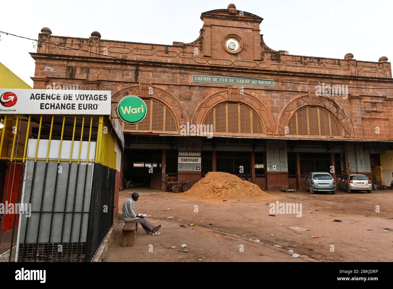 MALI, Bamako, railway station, colonial building from french colonial ...