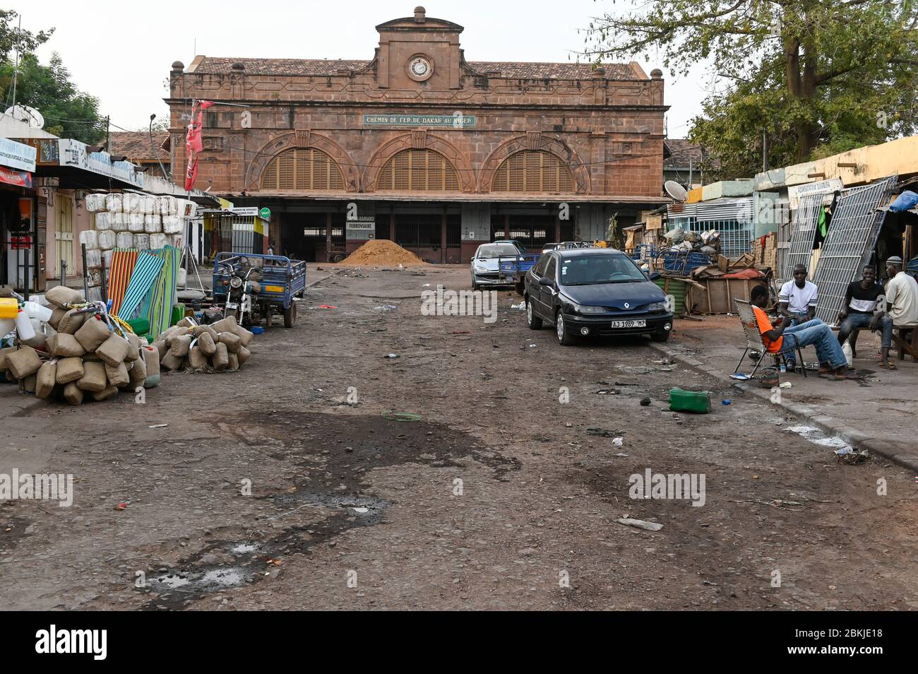 MALI, Bamako, railway station, colonial building from french colonial ...
