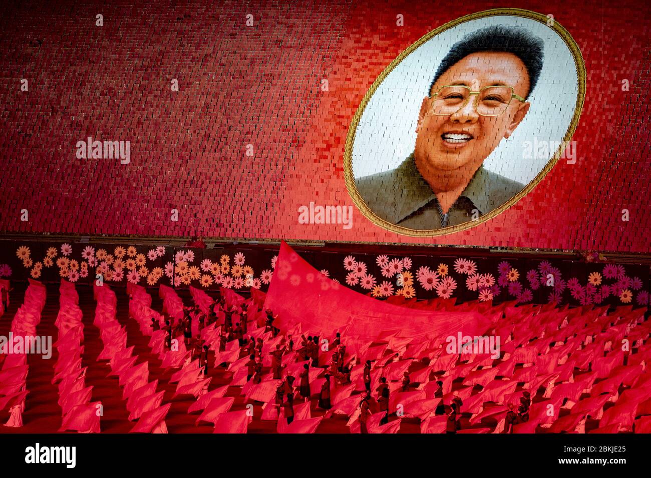 North Korea, Pyongyang, Fatherland Mass Games with 100000 participants ...