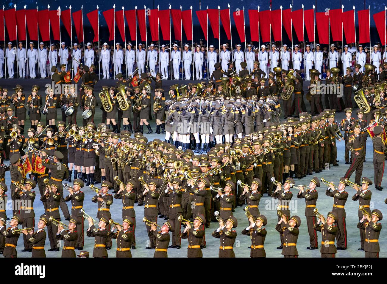 North Korea, Pyongyang, Fatherland Mass Games with 100000 participants ...