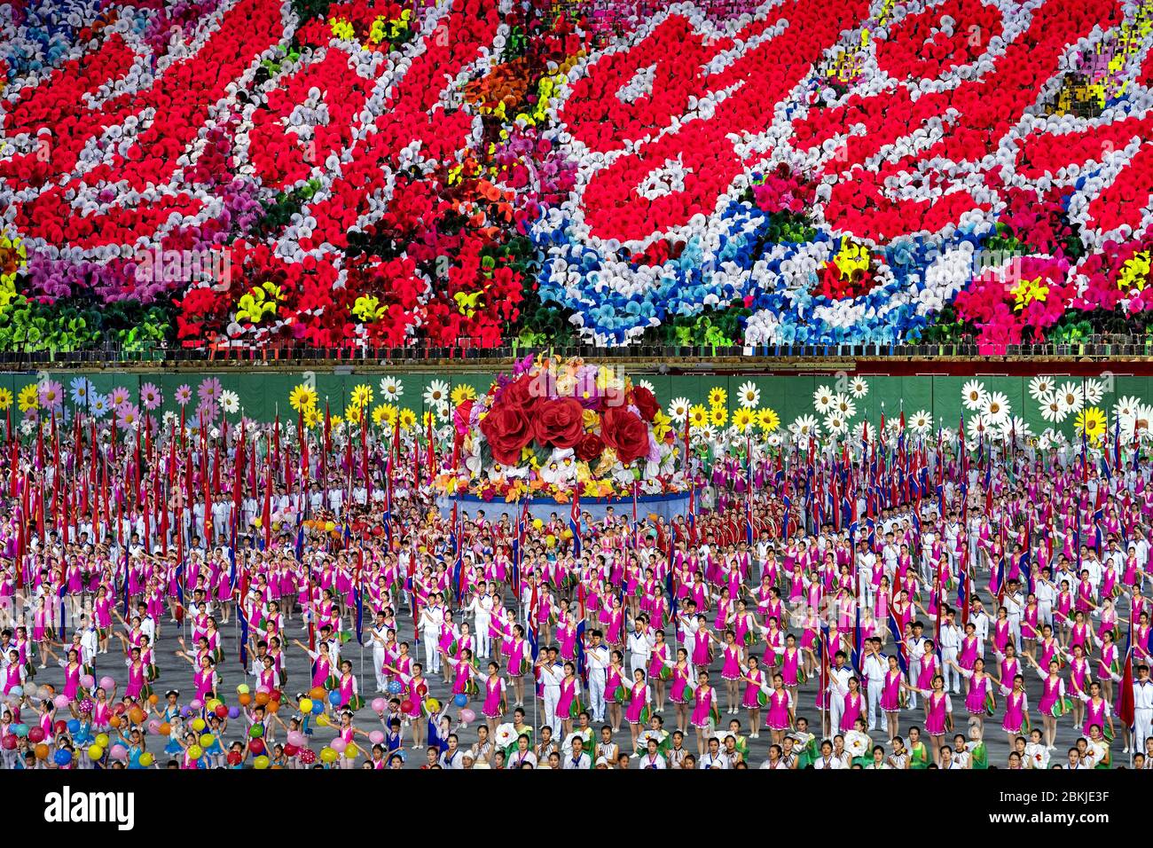 North Korea, Pyongyang, Fatherland Mass Games with 100000 participants ...