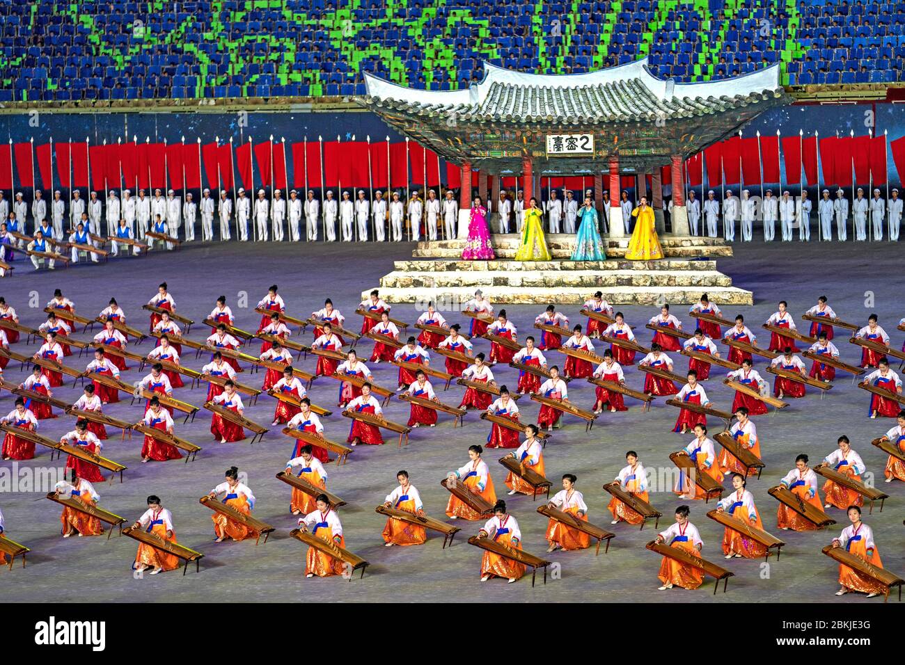 North Korea, Pyongyang, Fatherland Mass Games with 100000 participants ...