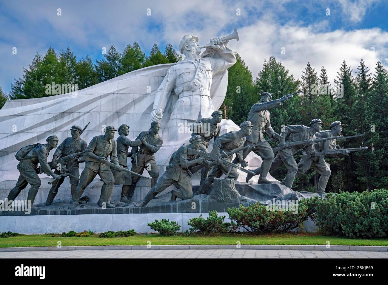 North Korea, Samjiyon, the Samjiyon Grand Monument Stock Photo - Alamy