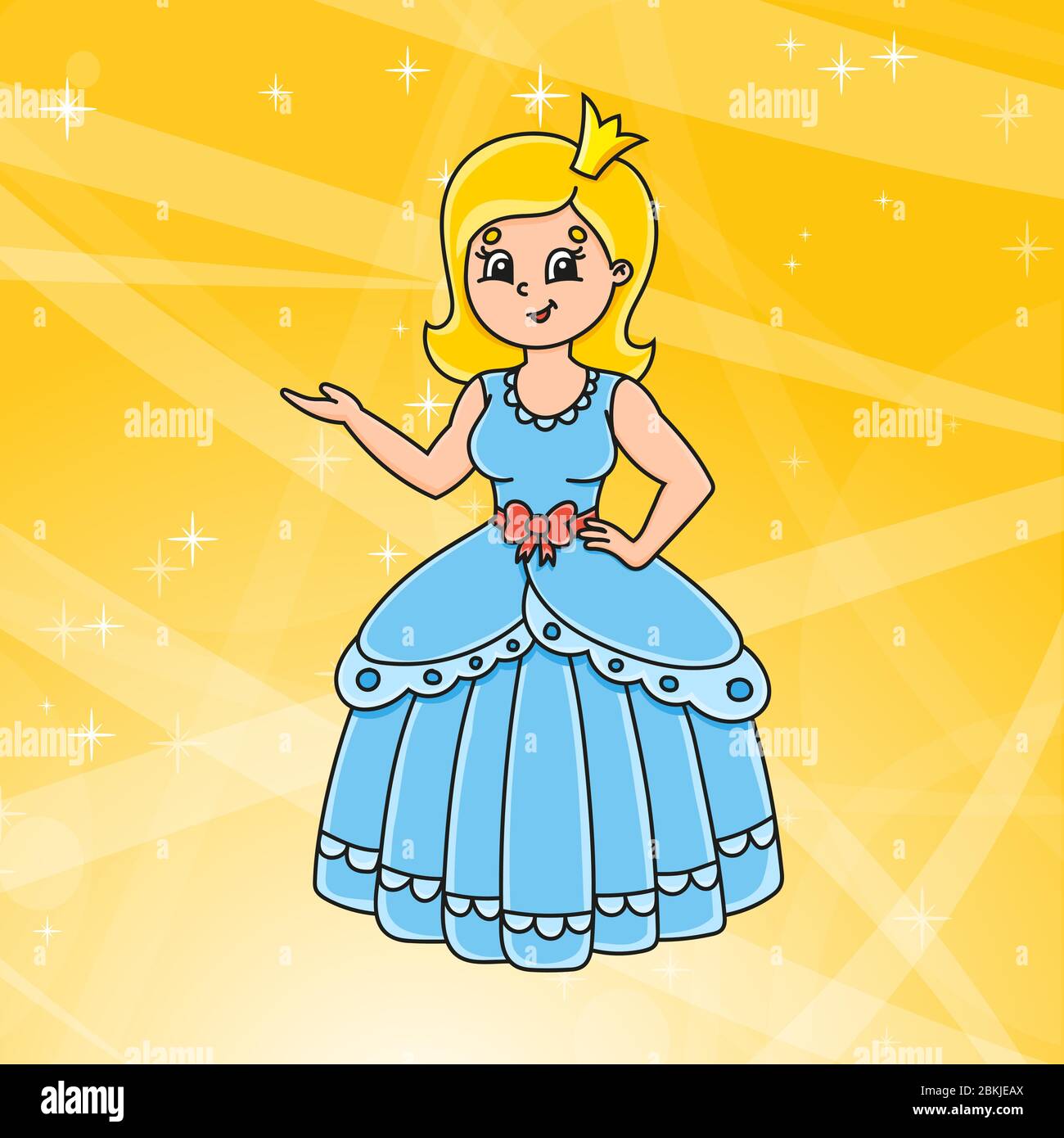 Cute character. Sweet princess. Colorful vector illustration. Cartoon ...