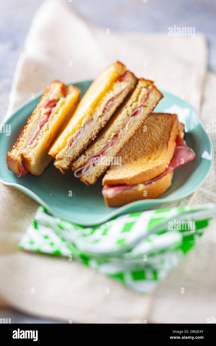 Croque cow laughing ham Stock Photo - Alamy