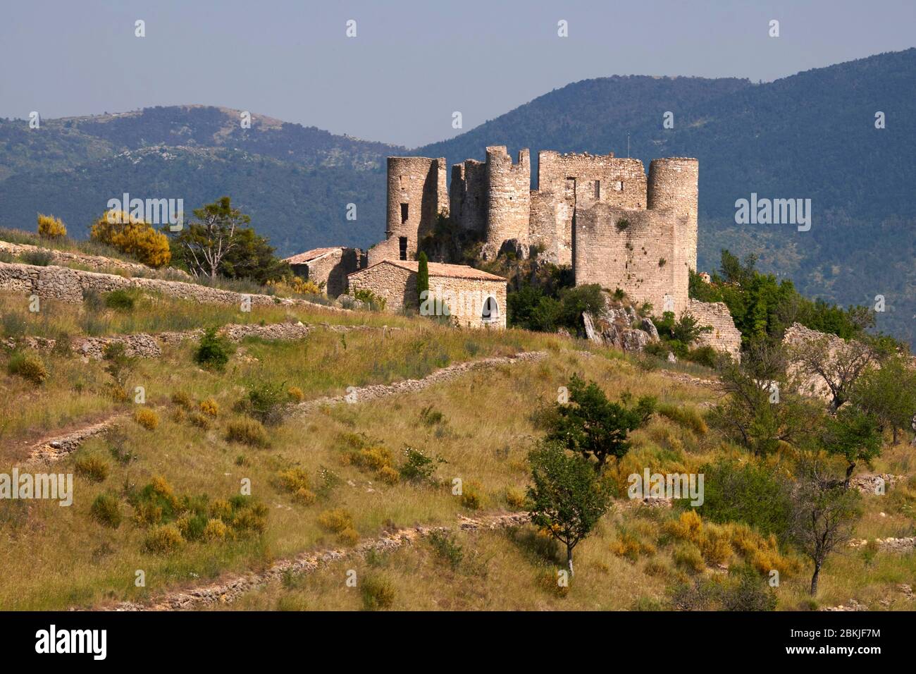 France, Var, Dracenie, Bargeme the highest village of the Var, labelled ...