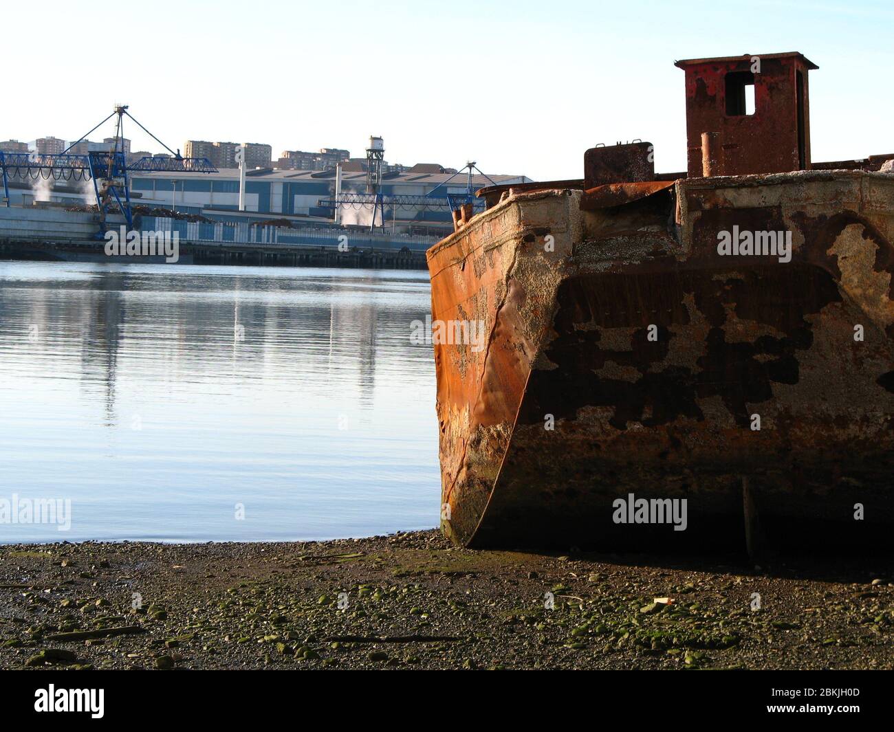 ship stranded on the river for scrapping Stock Photo - Alamy