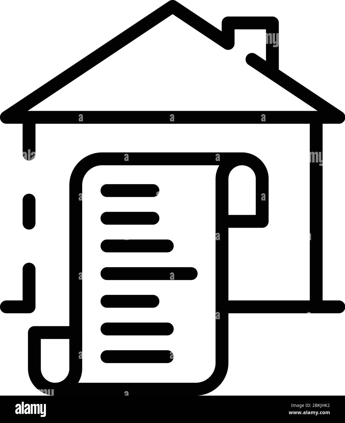 House and scroll icon, outline style Stock Vector Image & Art - Alamy