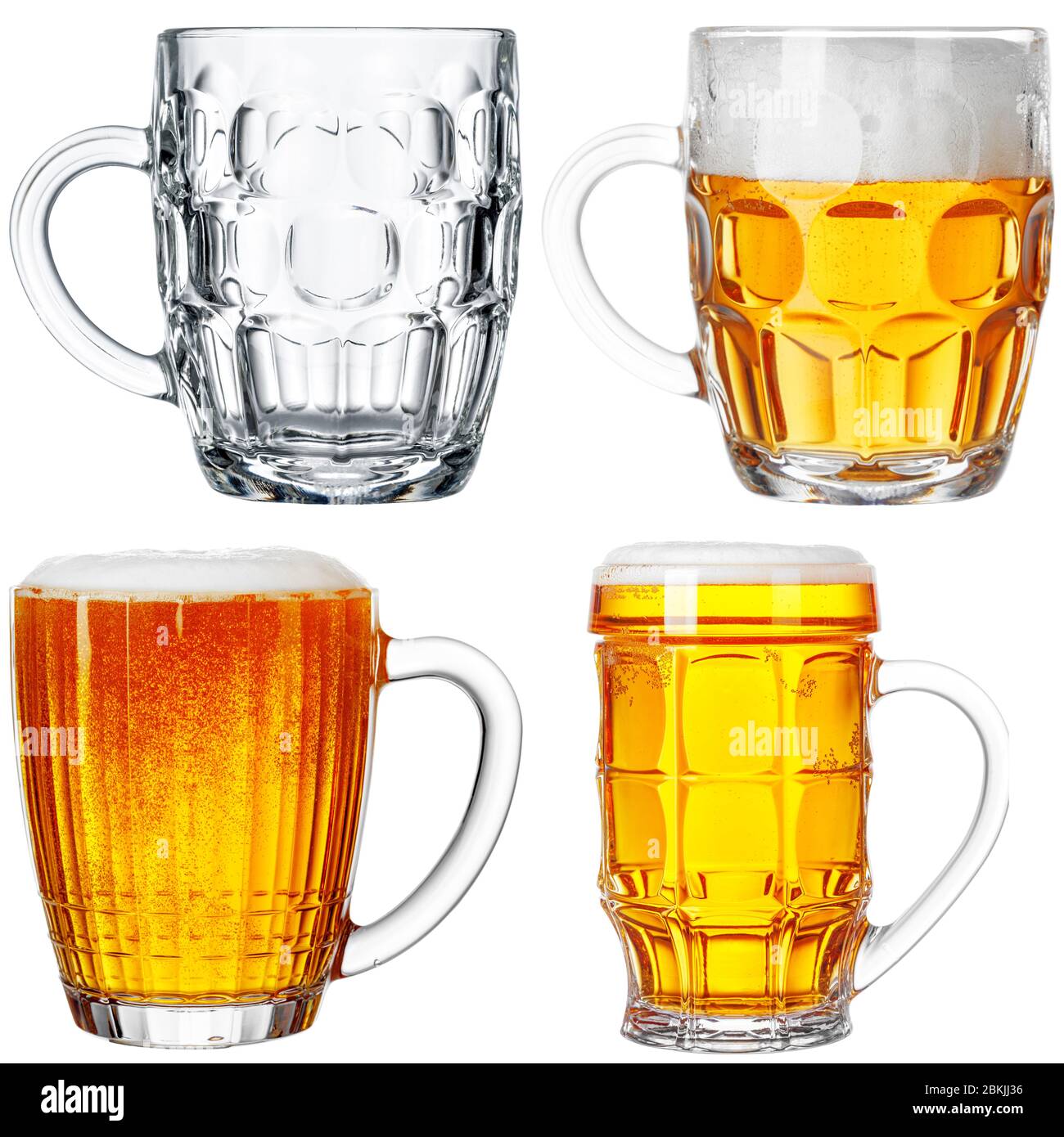 Set of beer glasses isolated on white background Stock Photo - Alamy