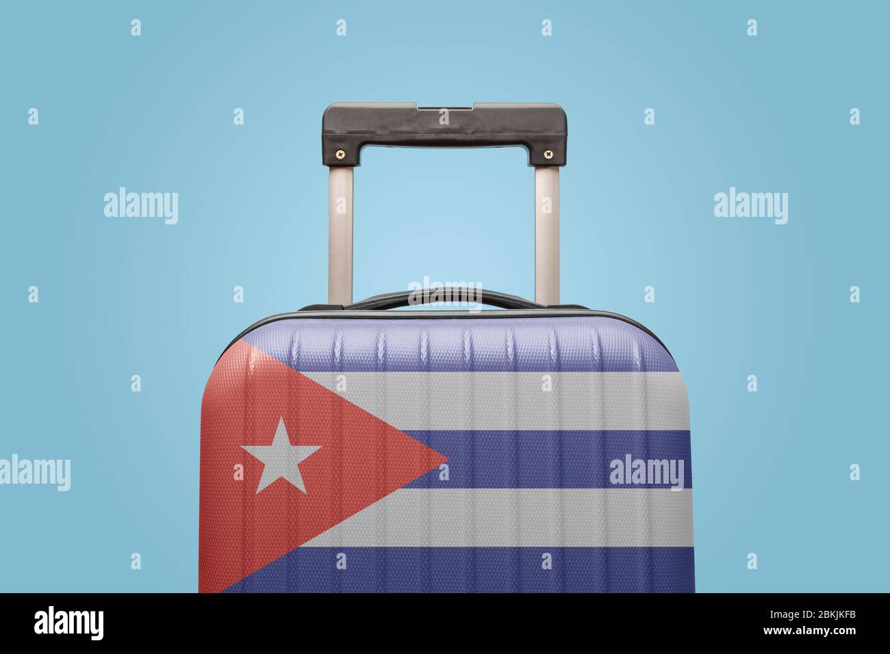 Suitcase with Cuban flag design travel Caribbean America concept Stock ...