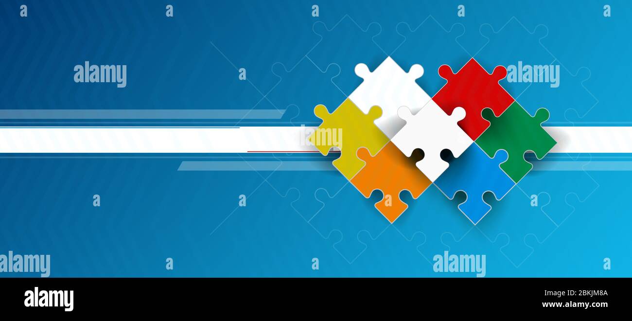 Banner with puzzle background. Ready banner for social networks Stock ...