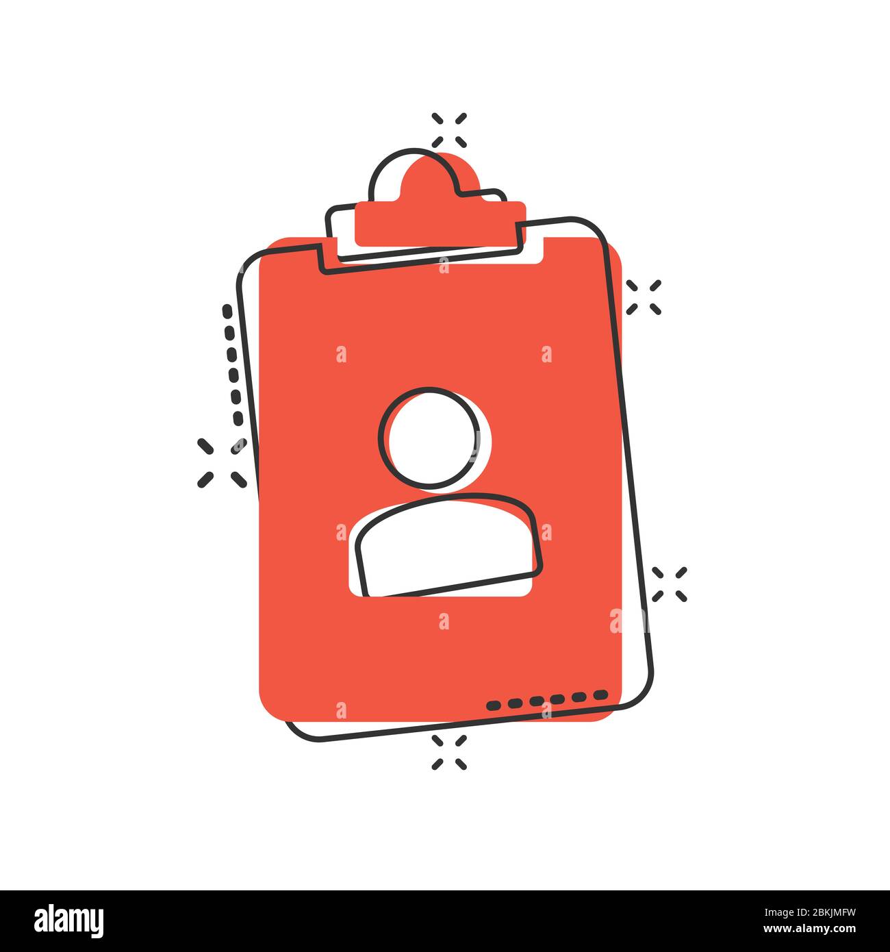 Id card icon in comic style. Identity tag cartoon vector illustration ...
