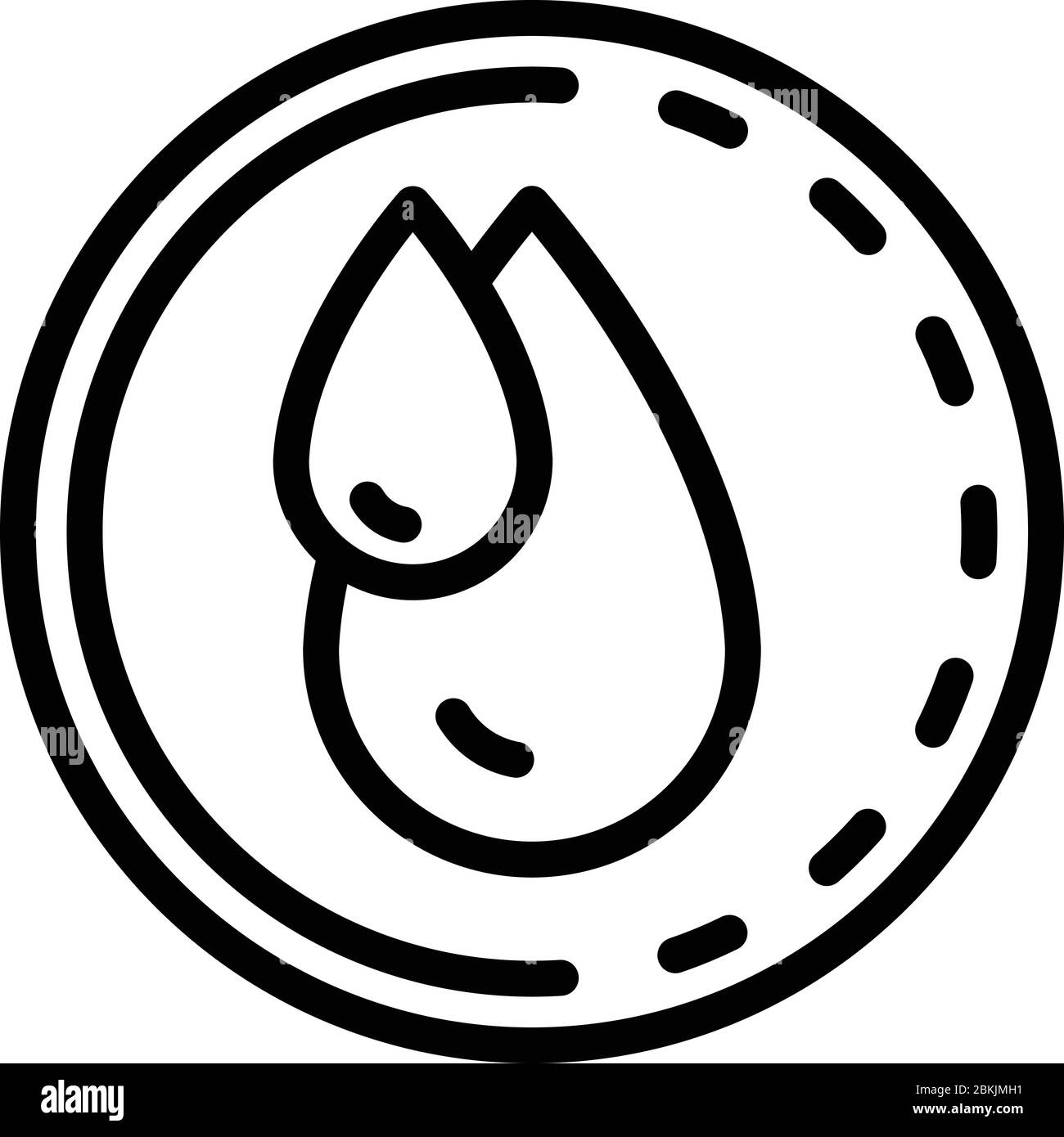 Small and big drop in a circle icon, outline style Stock Vector Image ...