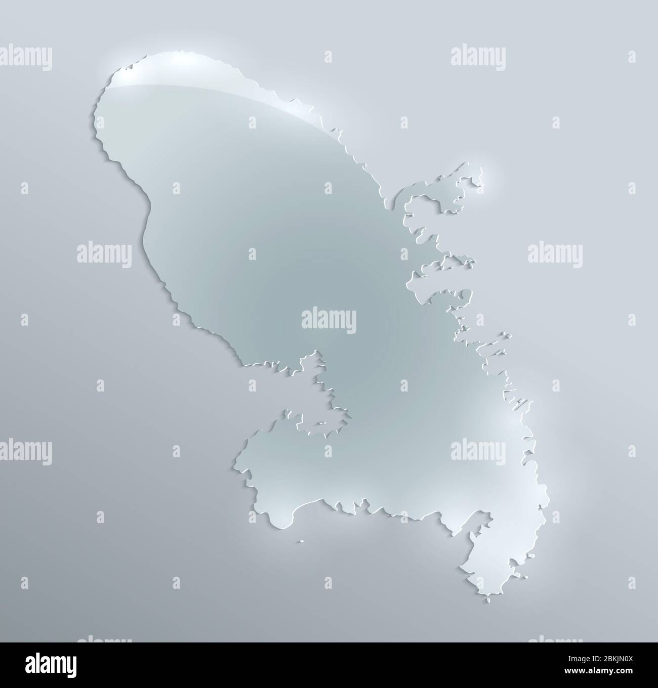 Martinique map, design glass card 3D blank Stock Photo - Alamy