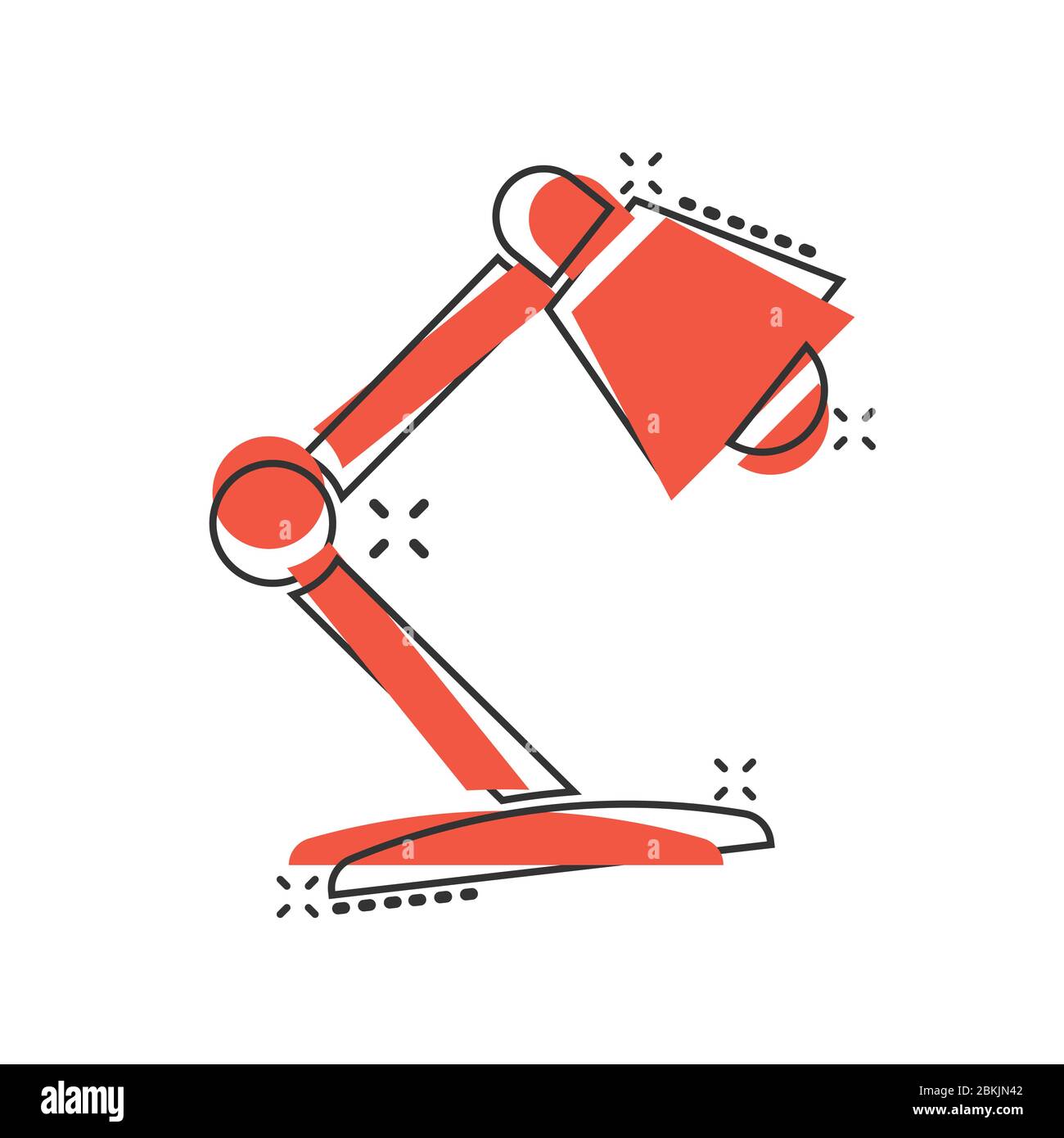 Lamp icon in comic style. Lightbulb cartoon vector illustration on ...