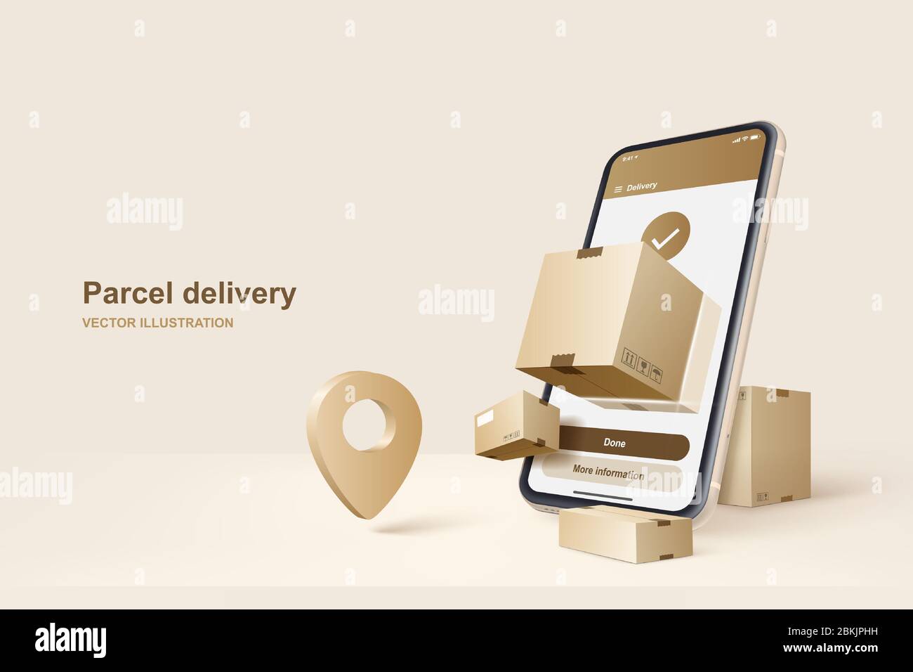 Parcel delivery. Concept for fast delivery service, vector illustration ...