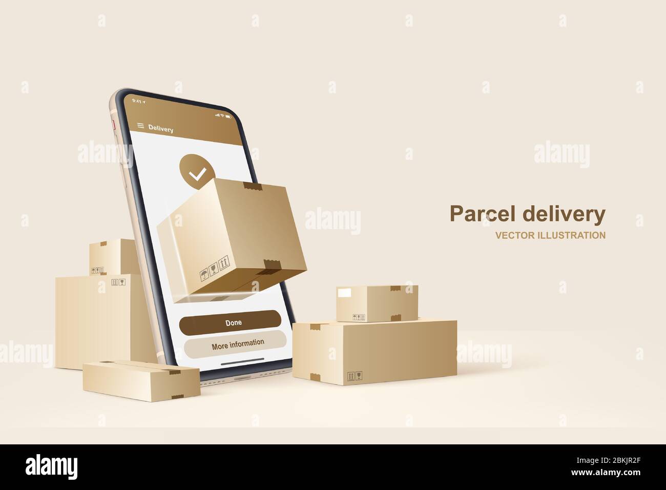 Parcel delivery. Concept for fast delivery service, vector illustration ...