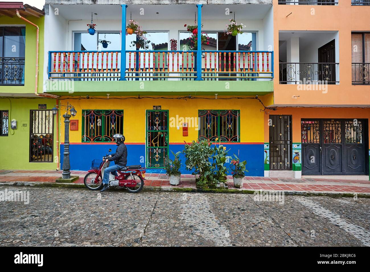 Guatape Colombia colorful street view Stock Photo - Alamy