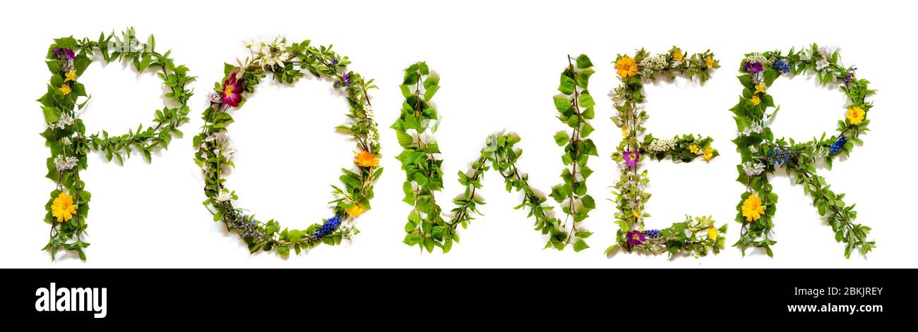 Flower And Blossom Letter Building Word Power Stock Photo - Alamy