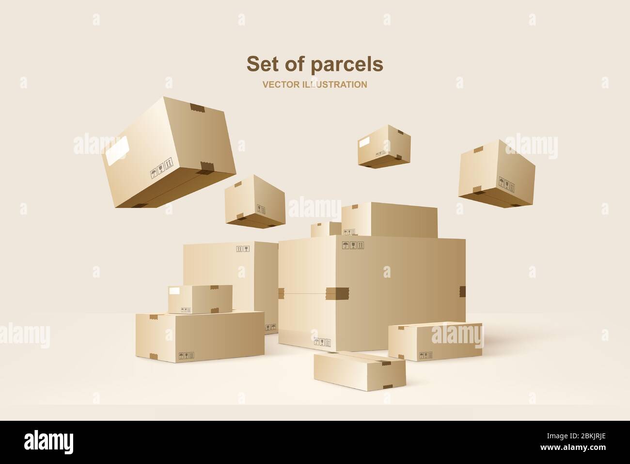 Template of packages. Cardboard boxes for packing and transportation of ...