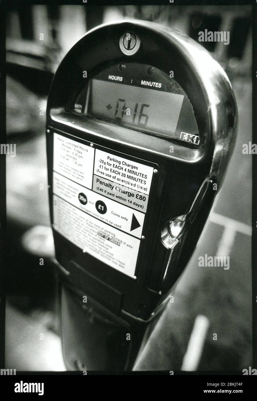 Central London Parking meter around year 2000 Stock Photo - Alamy