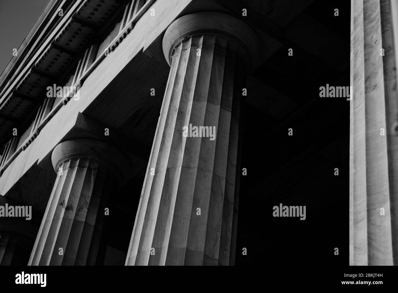 University column detail, black and white image Stock Photo - Alamy