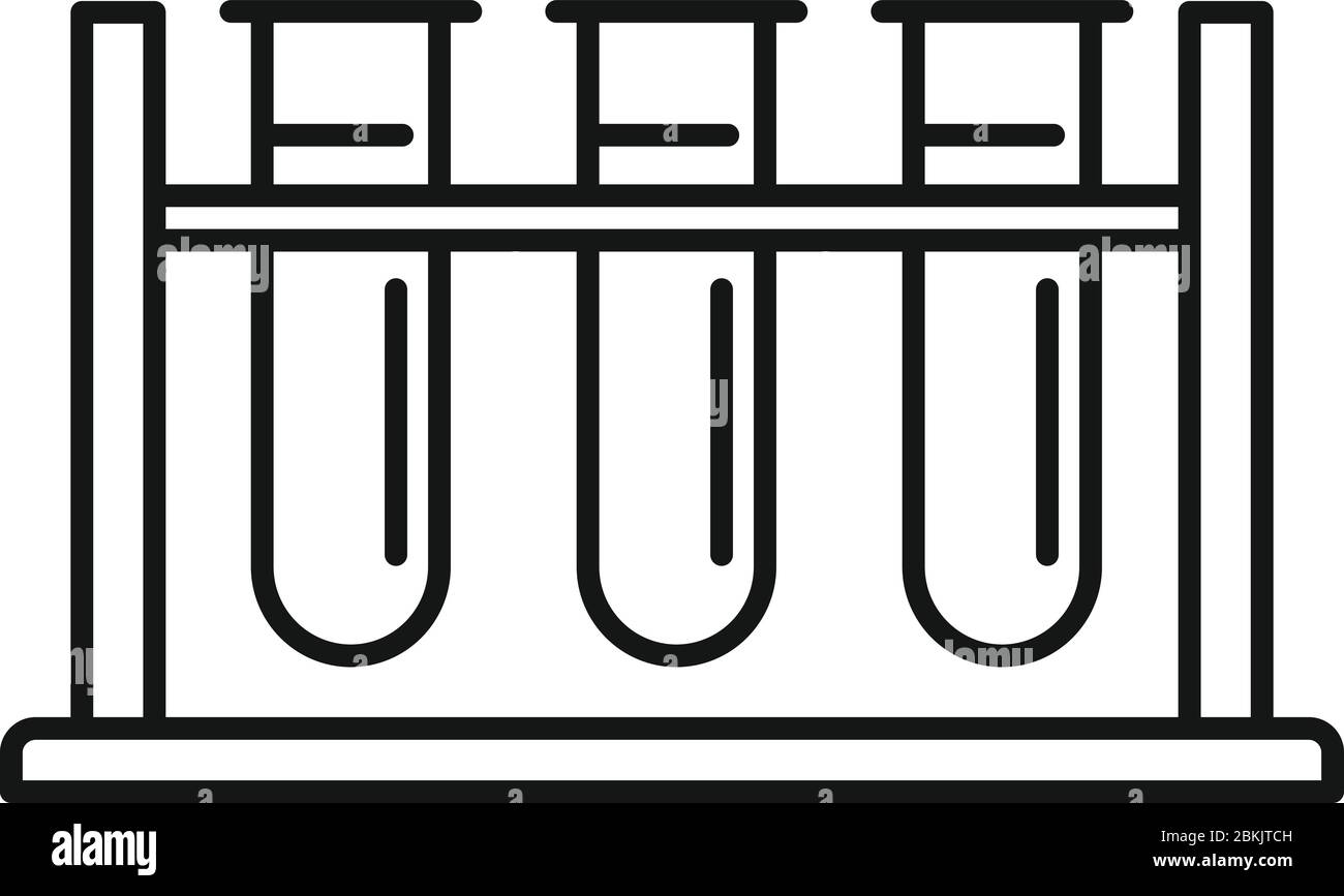 Test tubes stand icon. Outline test tubes stand vector icon for web ...