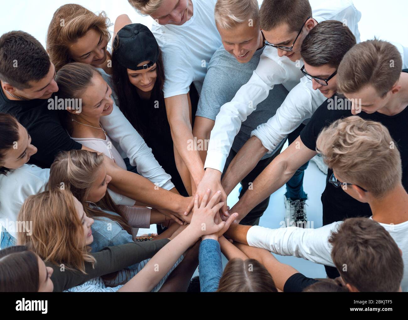 group of young people showing their unity Stock Photo - Alamy