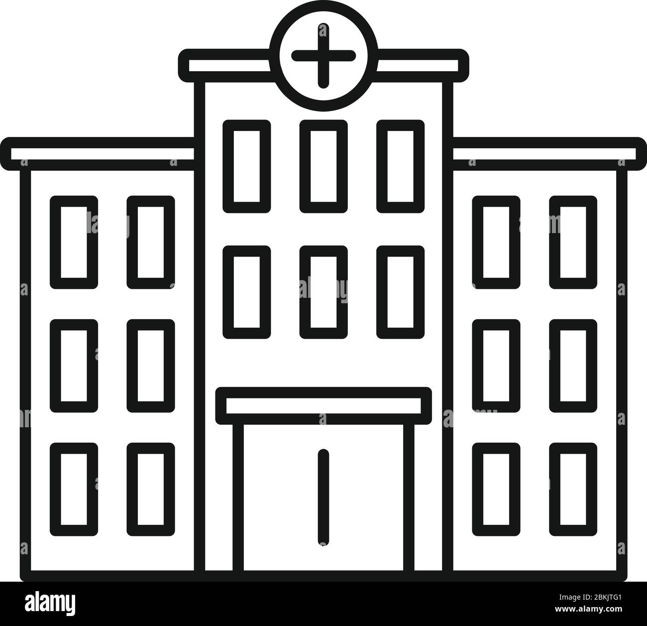 Hospital building icon. Outline hospital building vector icon for web ...
