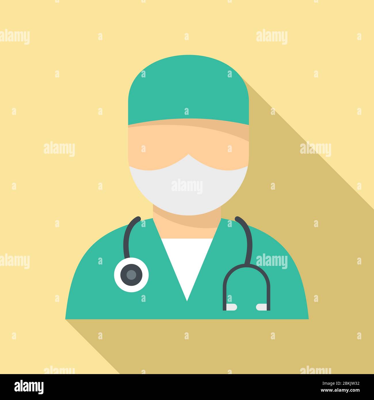 Medical surgical doctor icon. Flat illustration of medical surgical ...