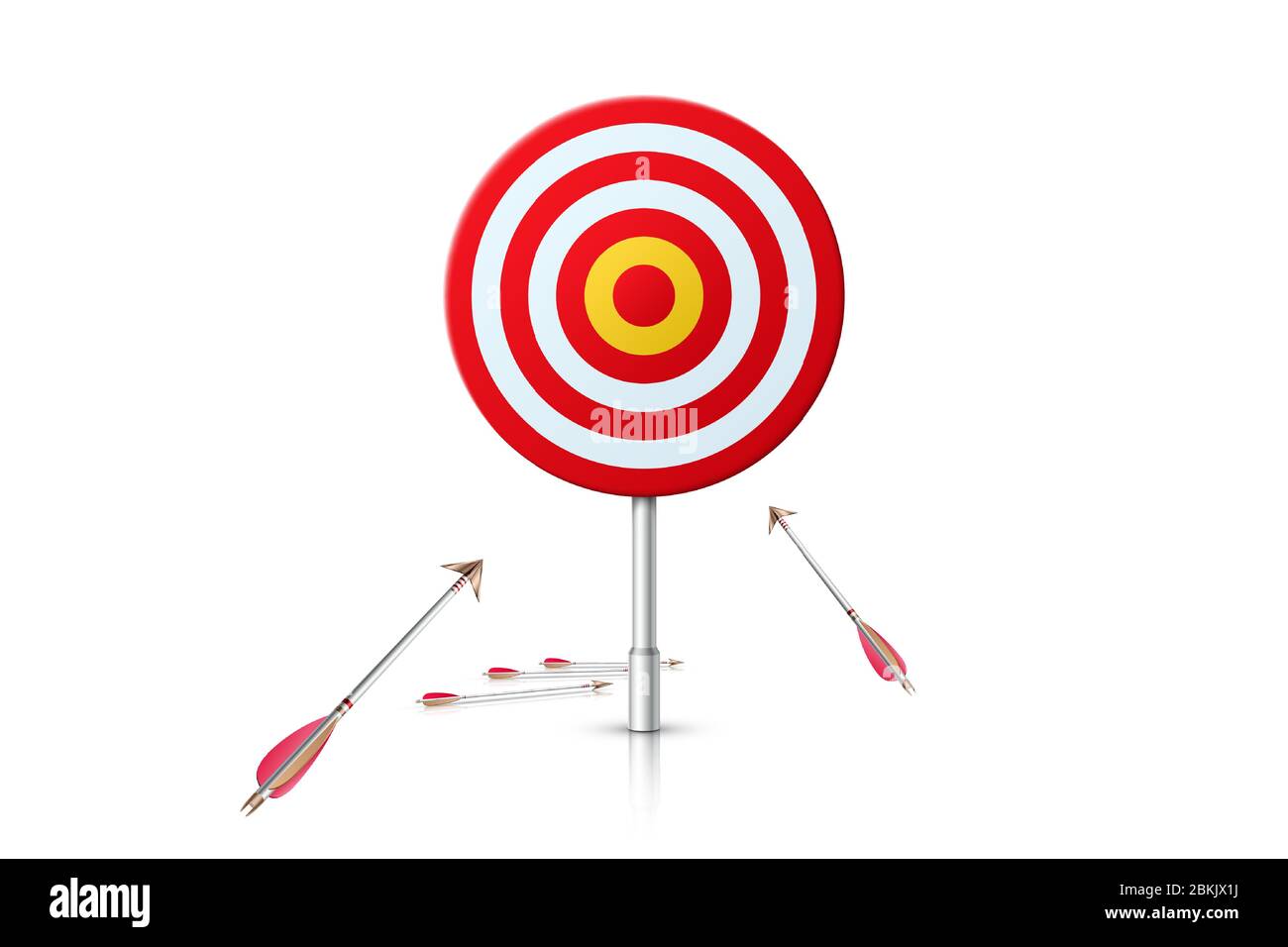Path to success. Realistic aim and arrows isolated on white background ...