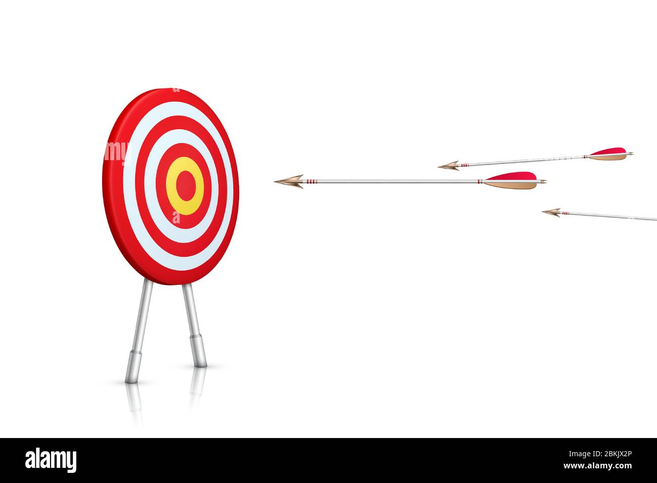 Path to success. Realistic aim and arrows isolated on white background ...