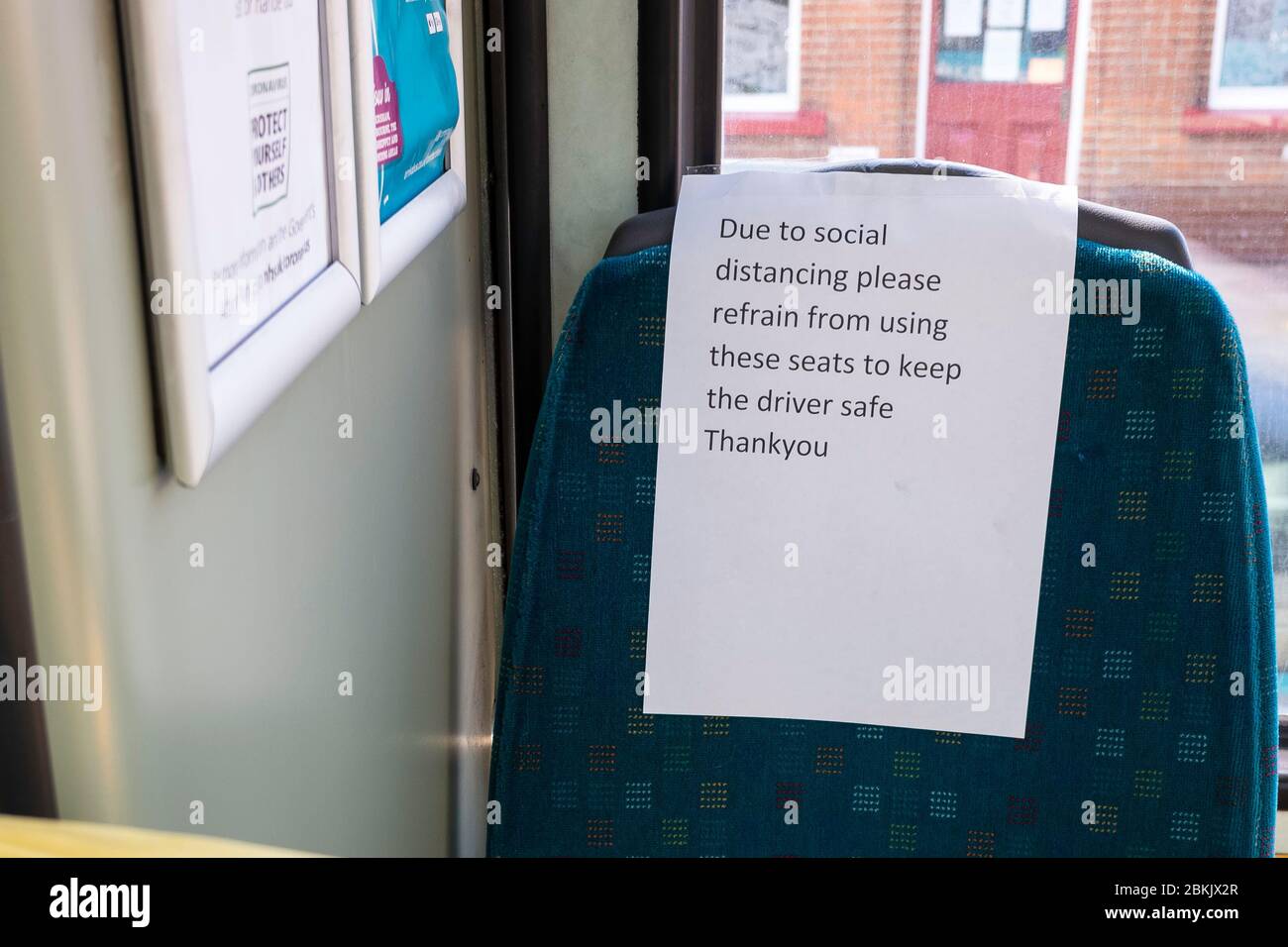 Signs on Buses and closed off seats near Driver during covid 19 ...