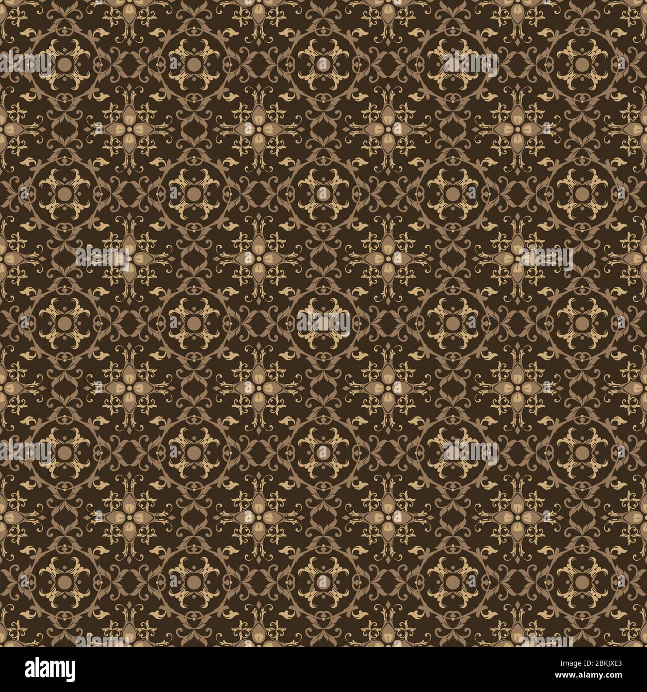 Modern motifs design for Java batik with seamless dark brown color ...