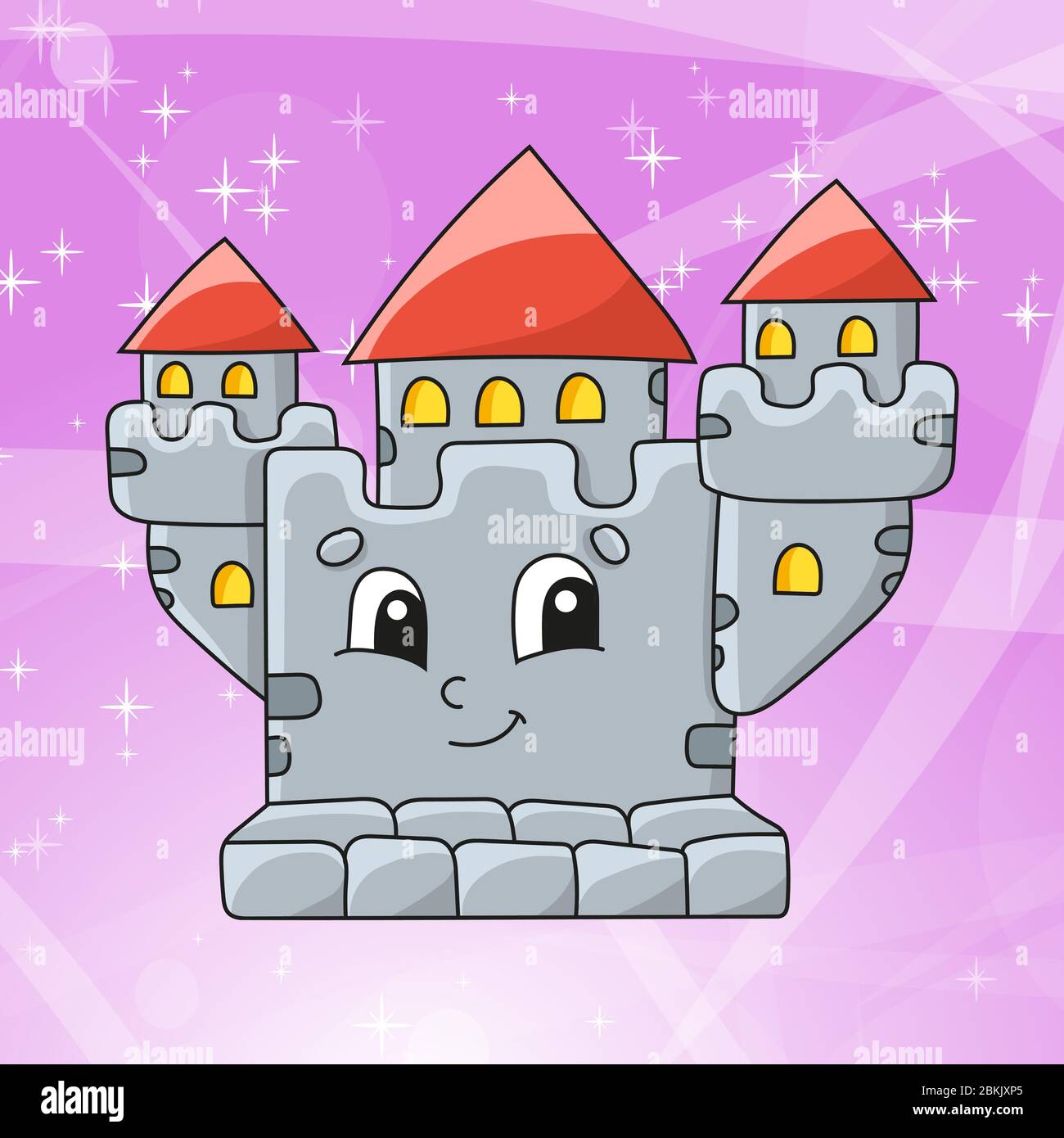 Cute character. Royal Castle. Colorful vector illustration. Cartoon ...