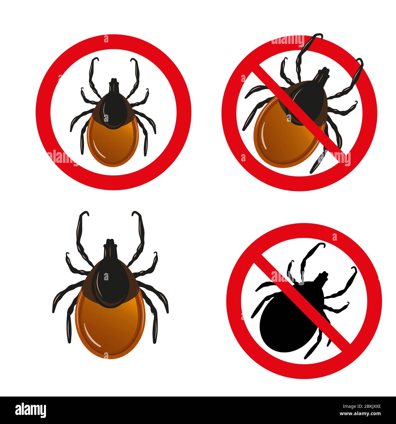 Mite set. Vector set of insect parasites ticks. Encephalitis Tick ...