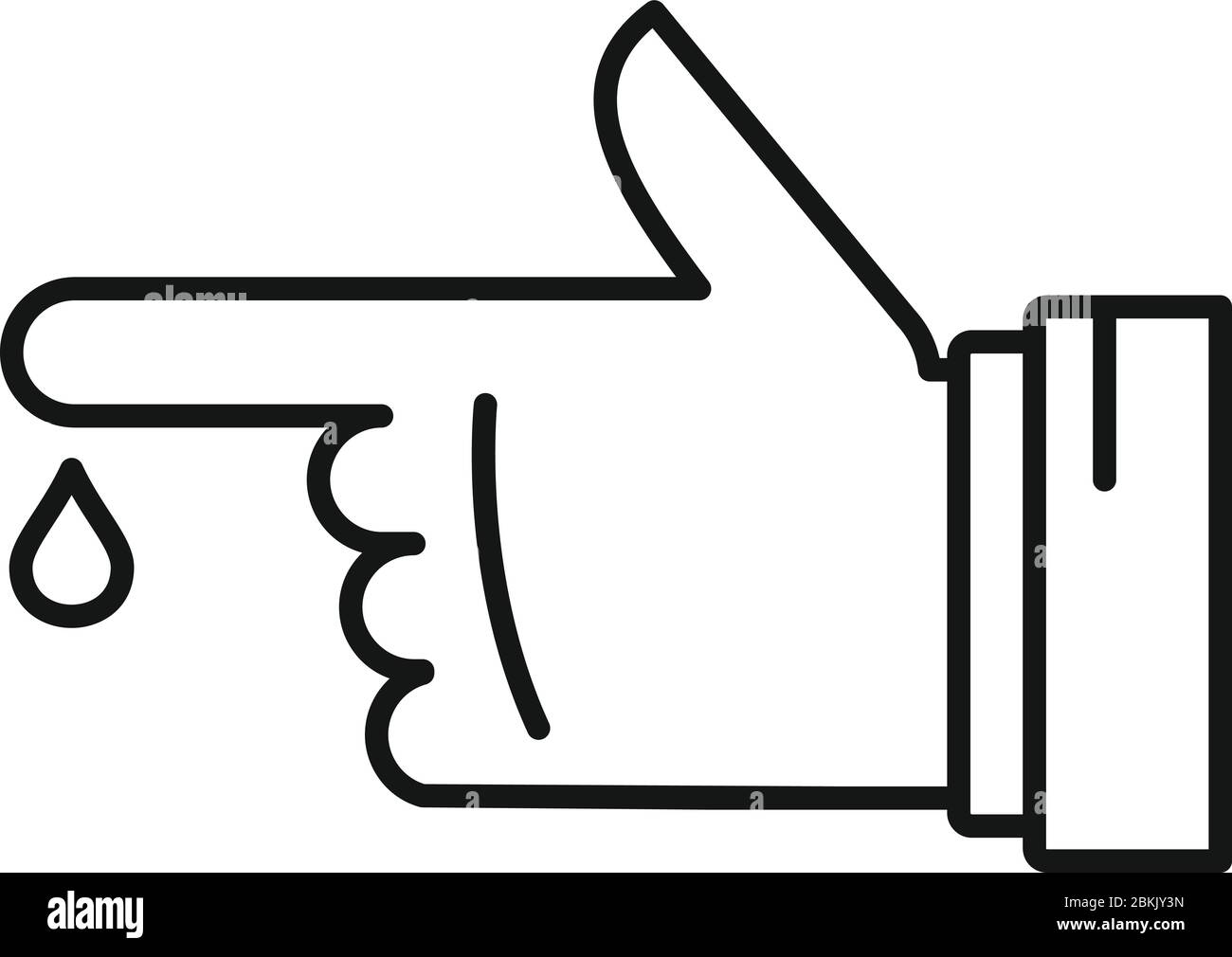 Blood finger hand icon. Outline blood finger hand vector icon for web ...