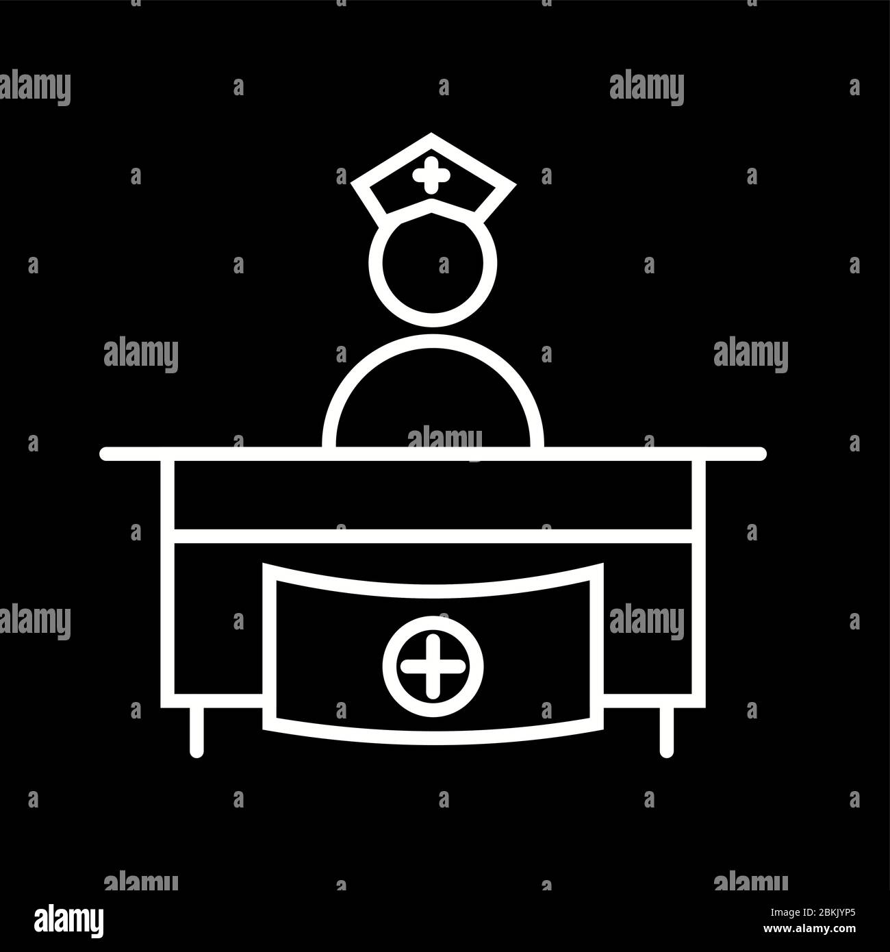 Hospital reception vector line icon Stock Vector Image & Art - Alamy