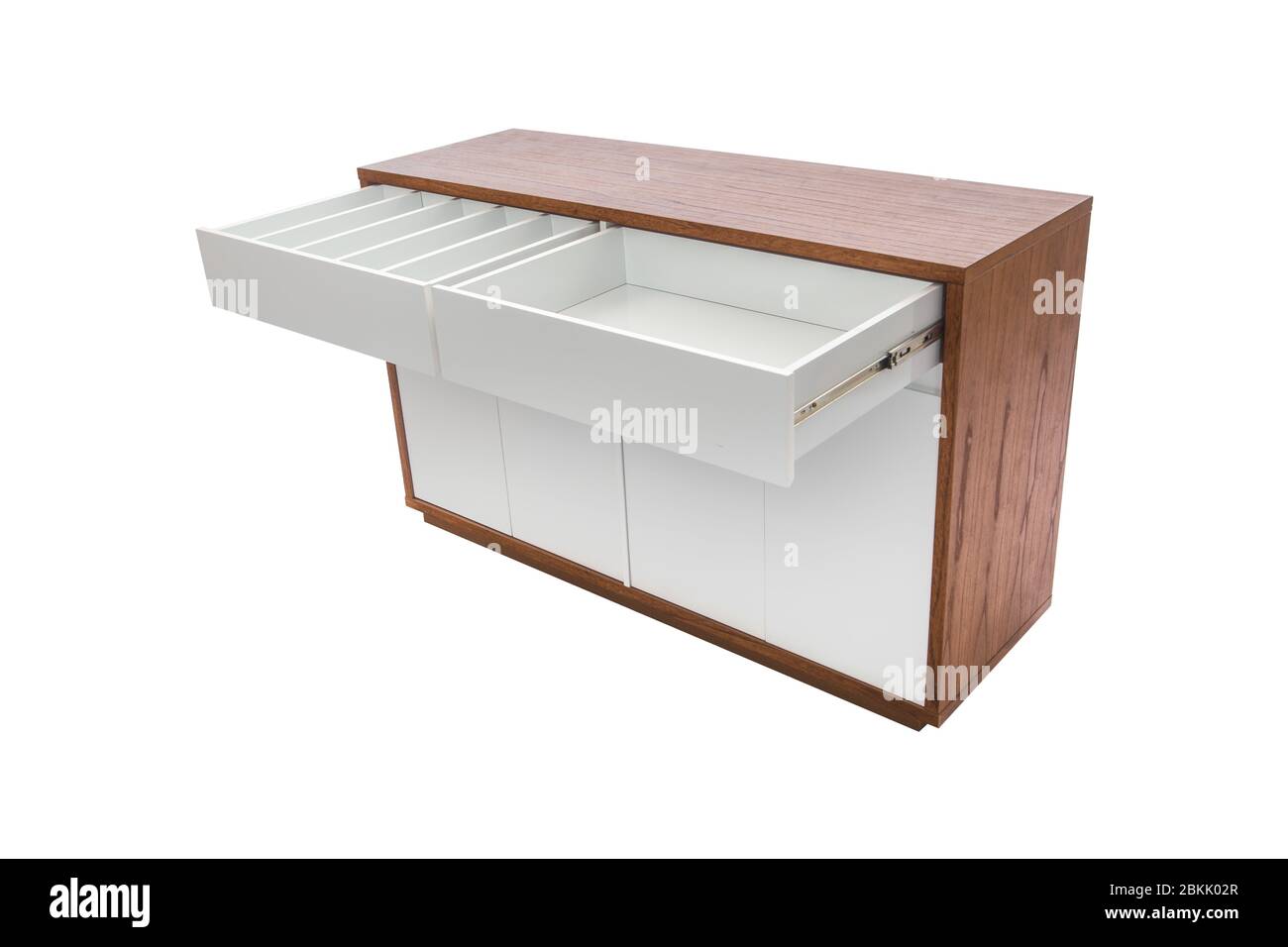 living room furniture Buffet white wood isolated on white background ...