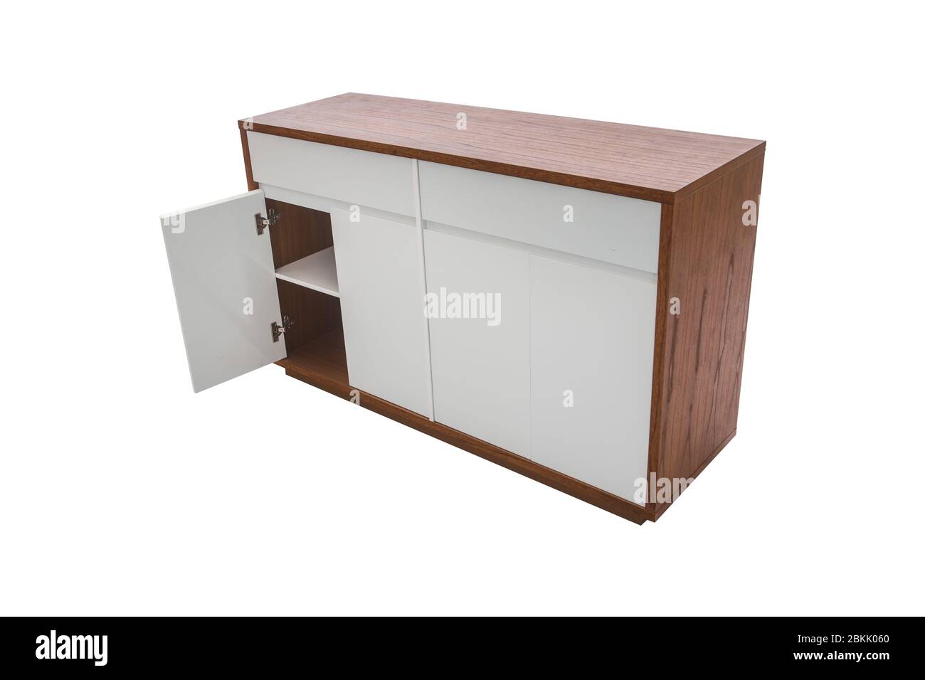 living room furniture Buffet white wood isolated on white background ...