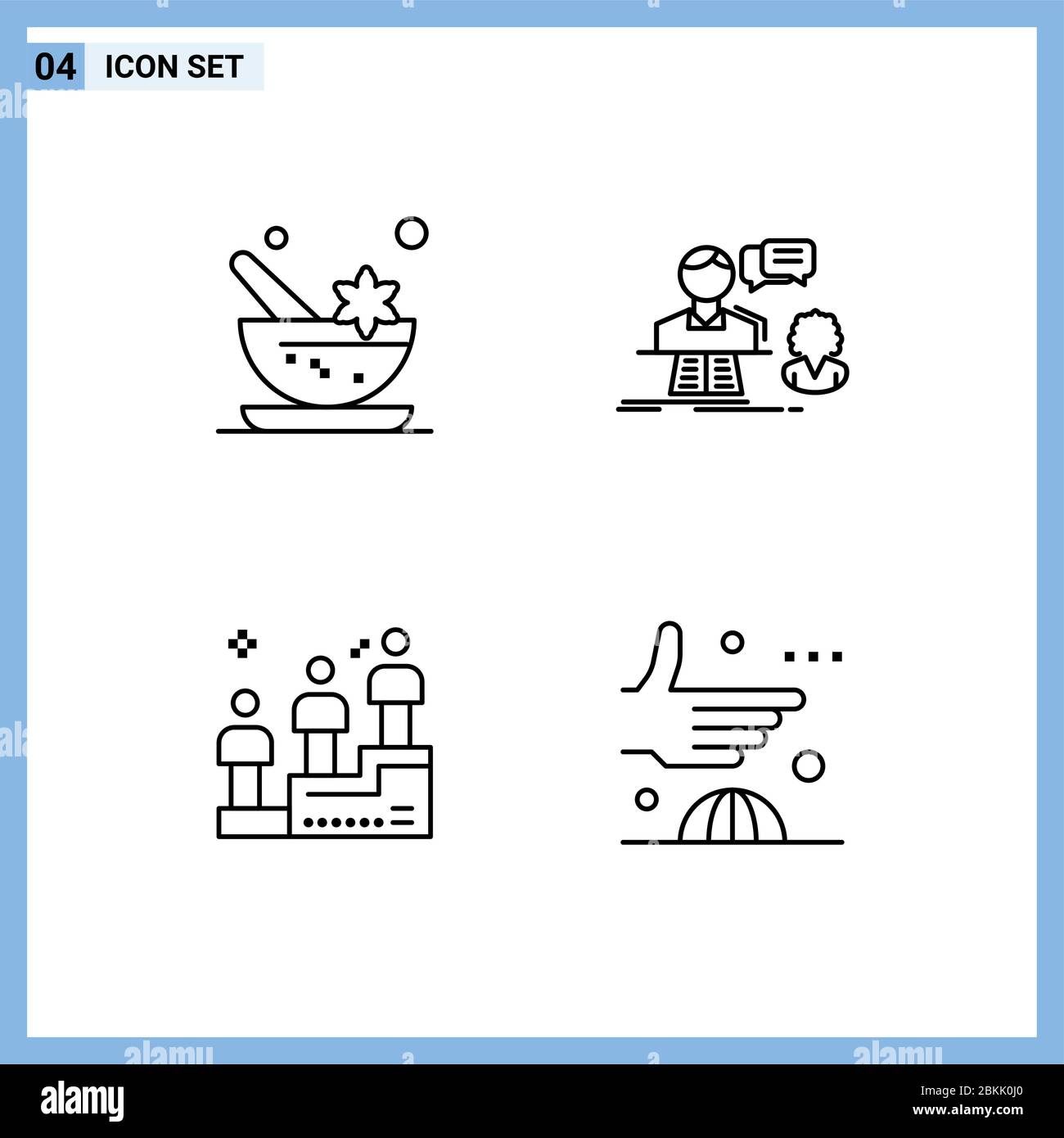 4 Universal Line Signs Symbols of aromatic, leaderboard, spa, answer ...