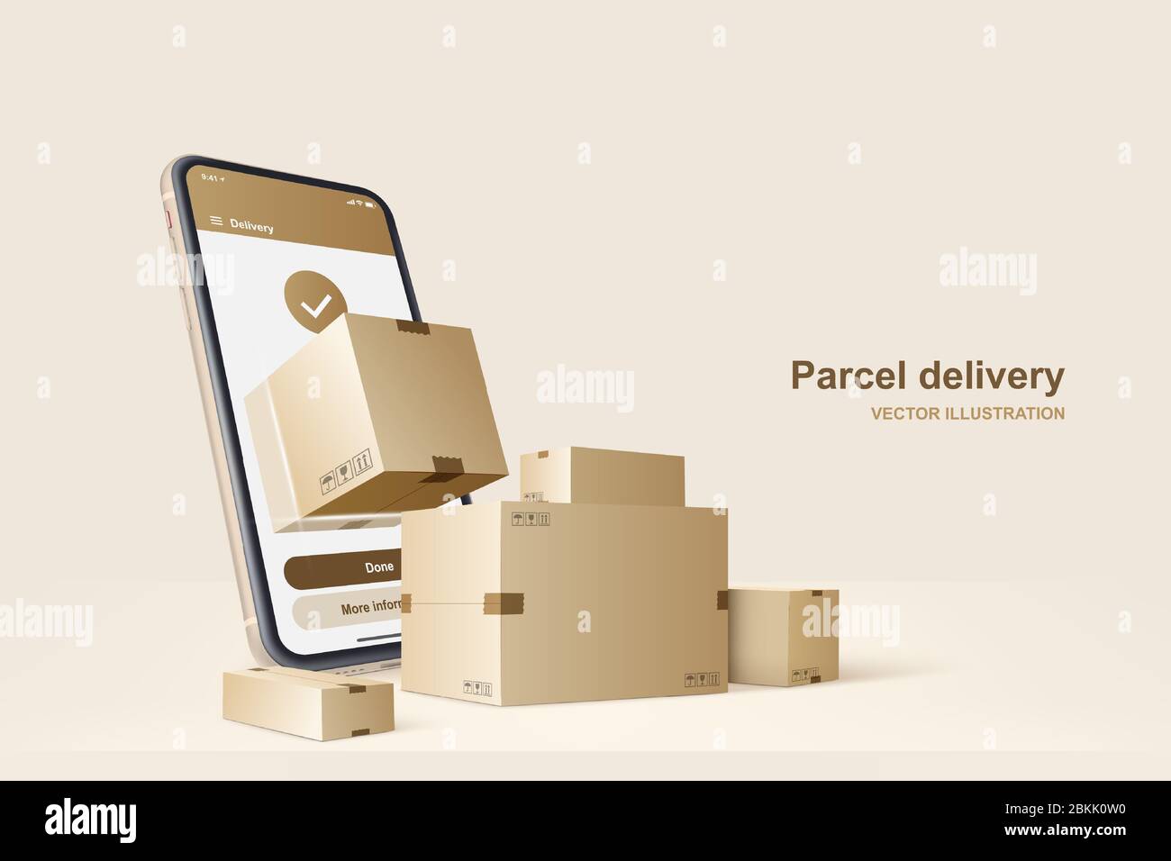 Parcel delivery. Concept for fast delivery service, vector illustration ...