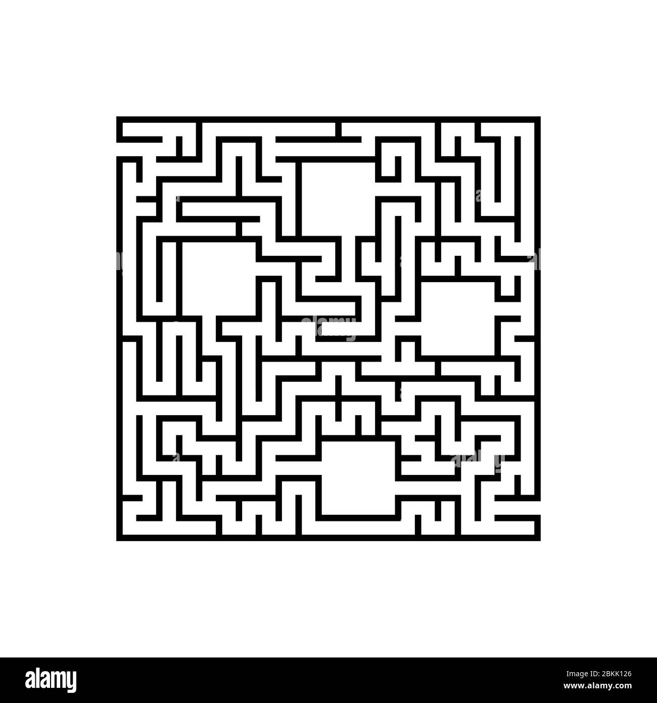 Abstact square labyrinth. Educational game for kids. Puzzle for children. Maze conundrum. Find ...