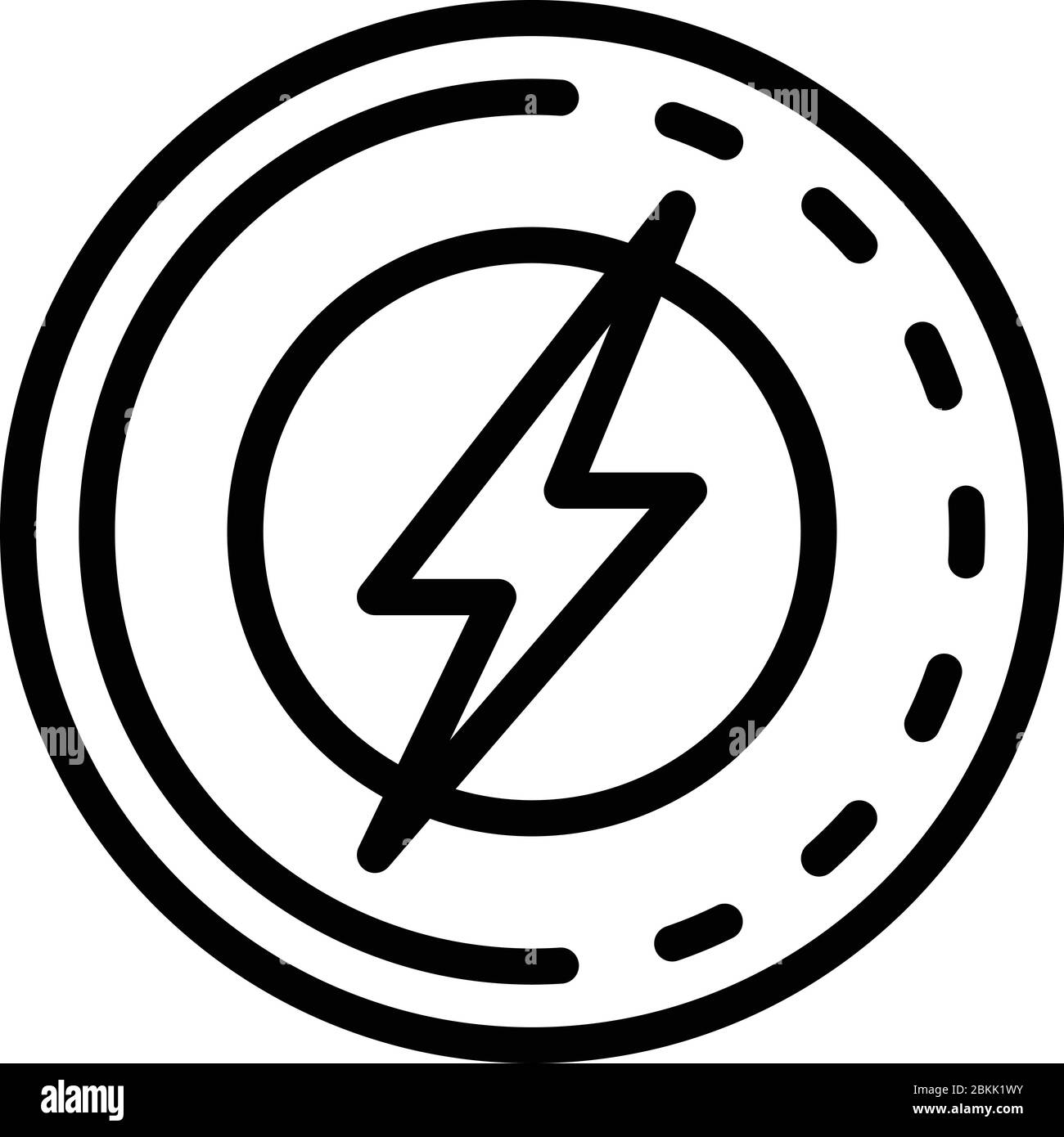 Lightning in a circle icon, outline style Stock Vector Image & Art - Alamy