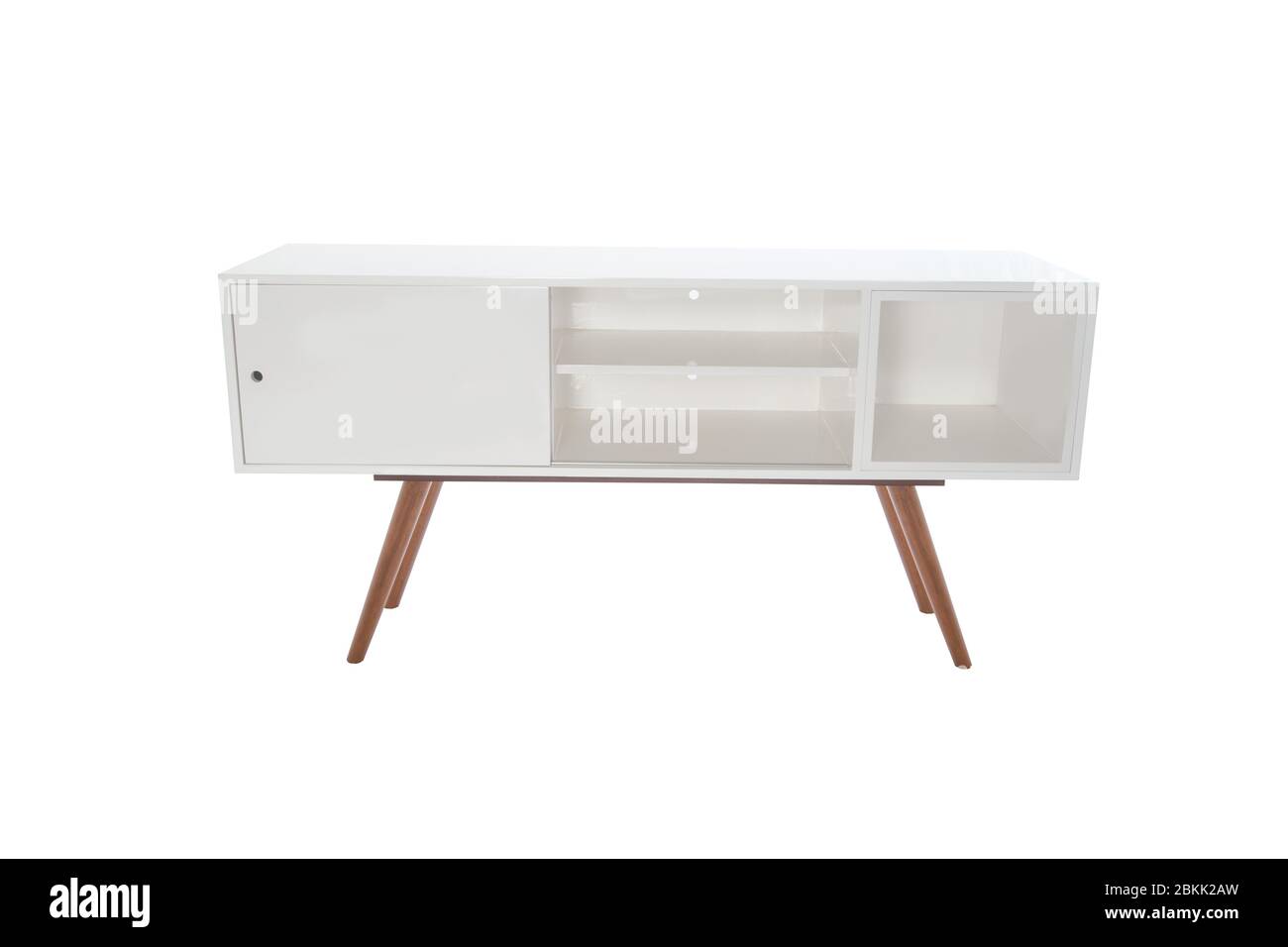 living room furniture Buffet white wood isolated on white background ...