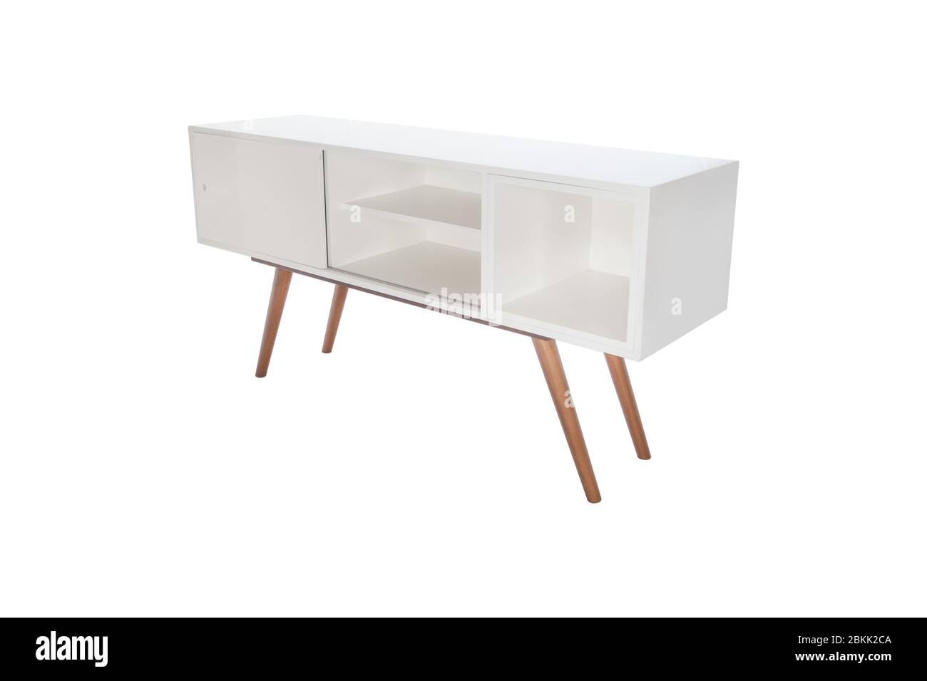 living room furniture Buffet white wood isolated on white background ...