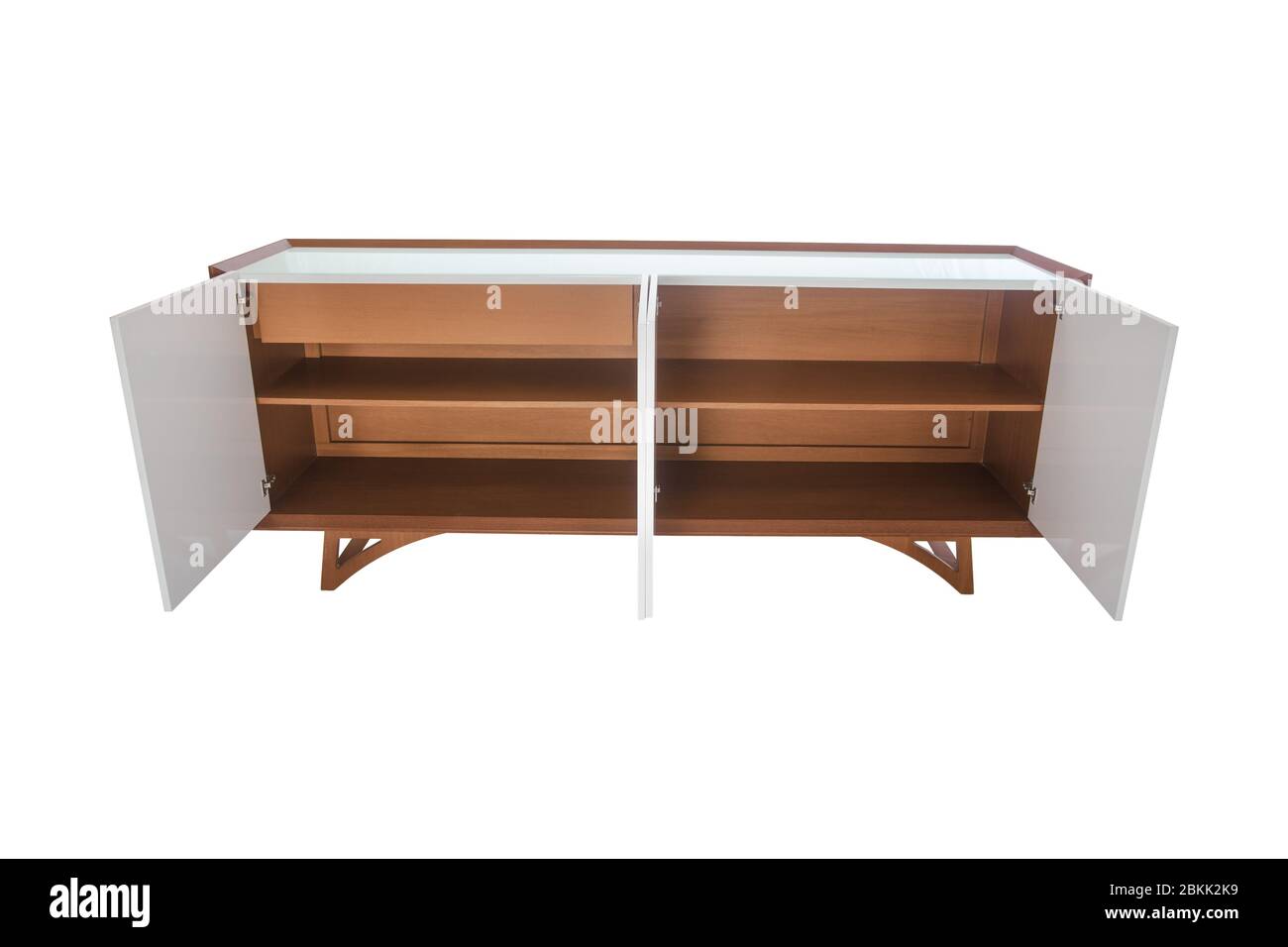 living room furniture Buffet white wood isolated on white background ...