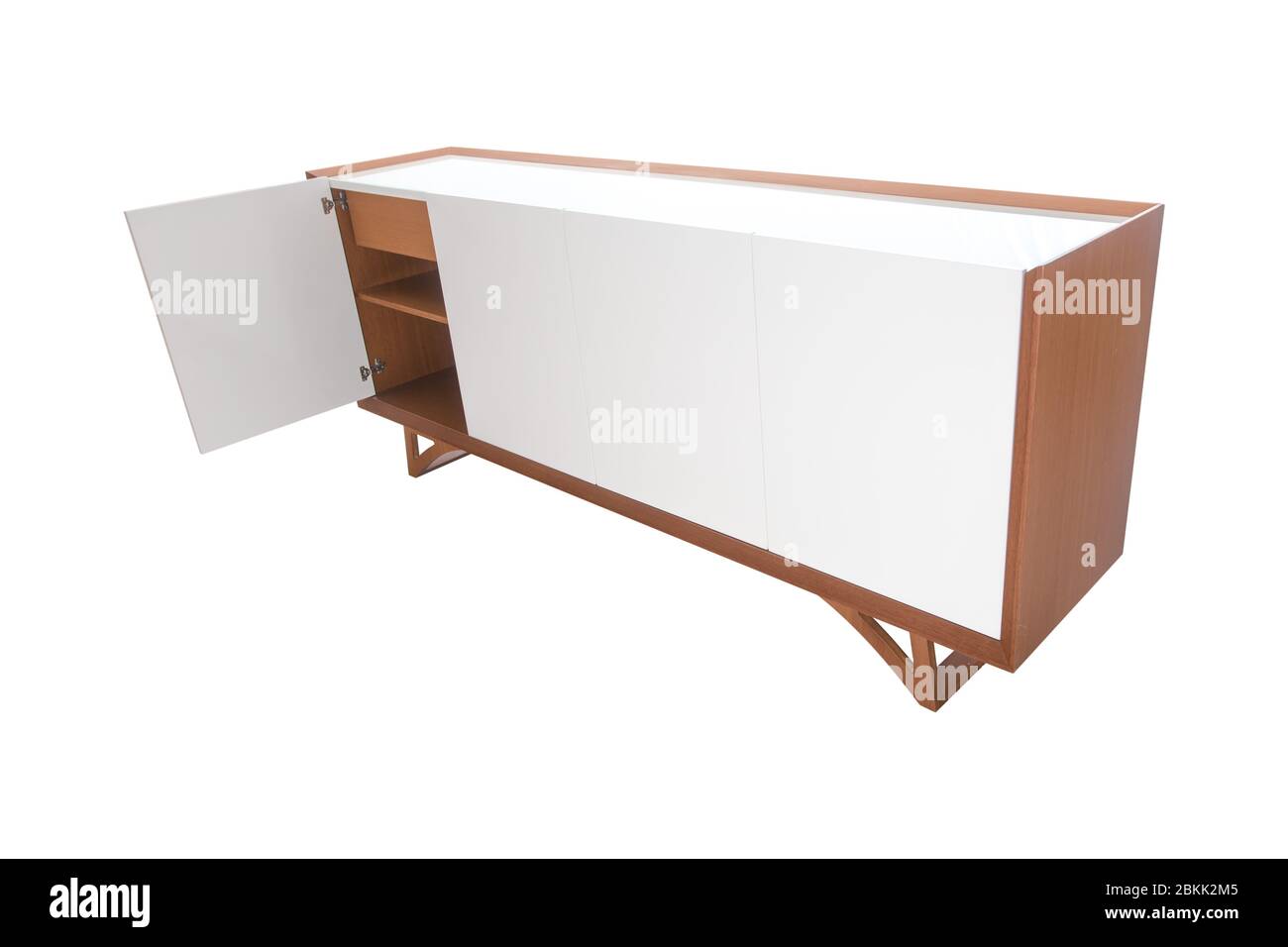 living room furniture Buffet white wood isolated on white background ...