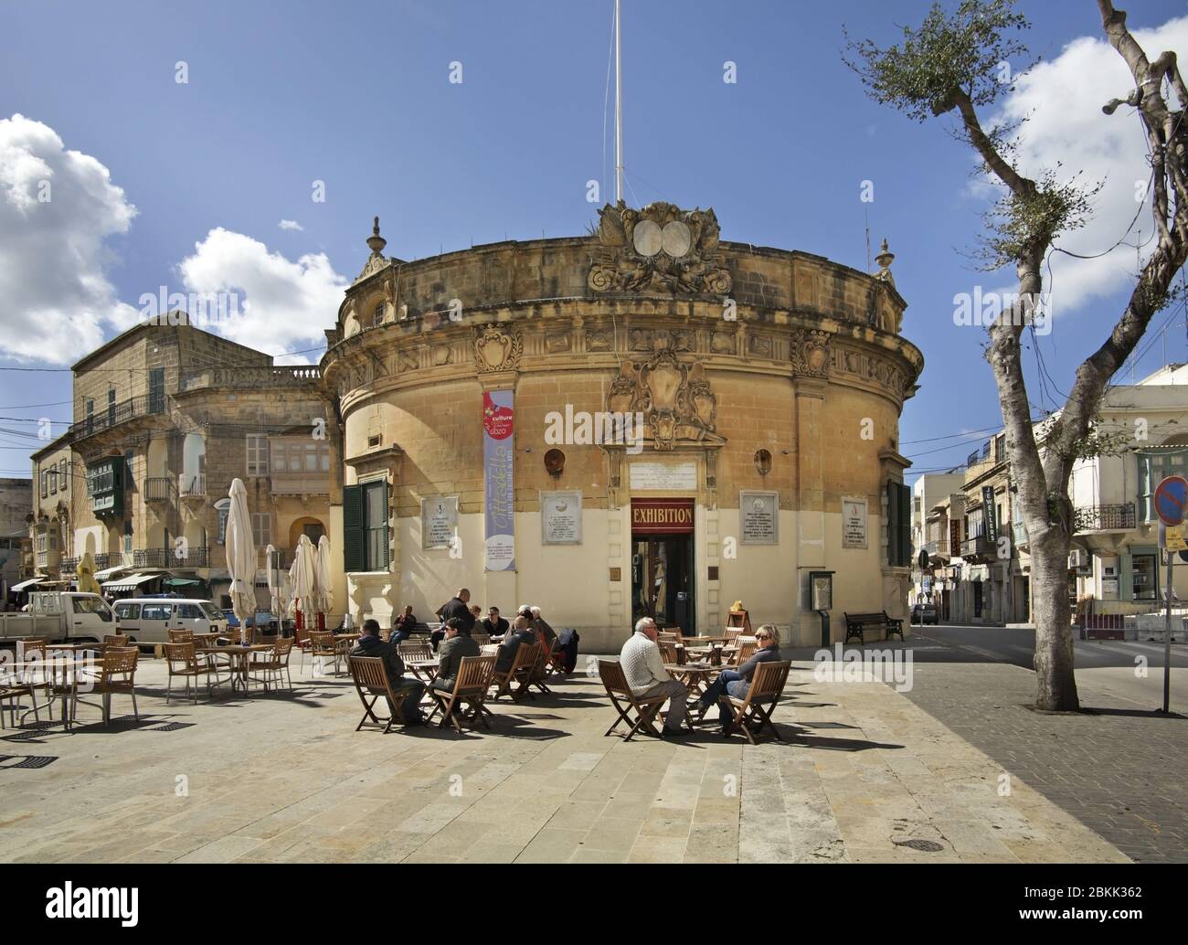 Independence square in Victoria. Cultural center. Gozo island. Malta ...
