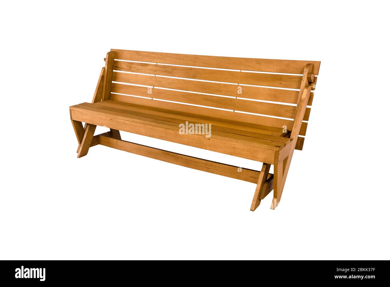 Bench. Wooden. of rough planks and logs. rustic bench of ecological ...